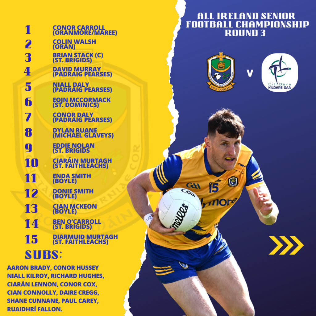 Team to play Kildare is named - GAA Roscommon