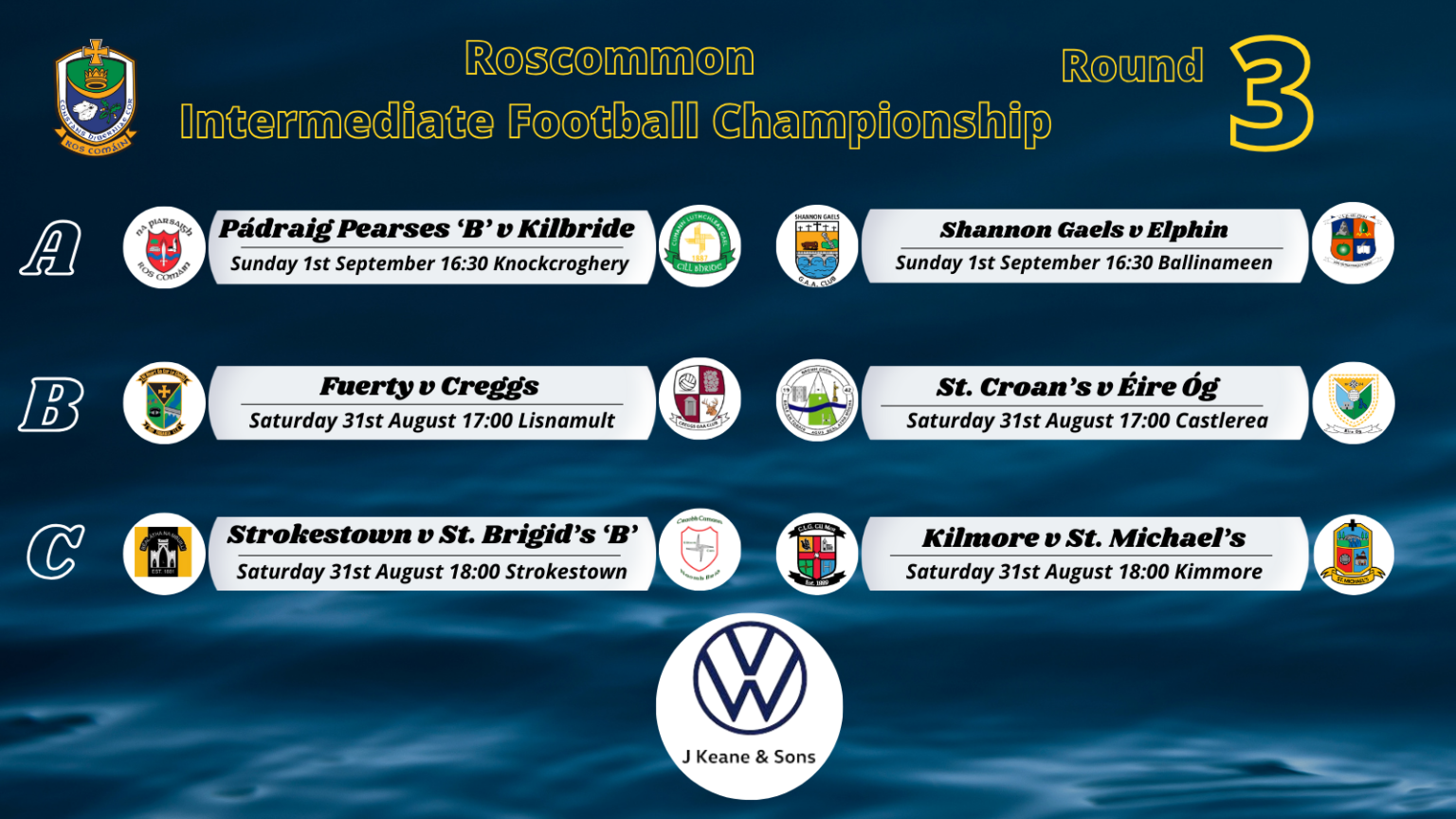 Team-sheets & Match Information - Round 3 - GAA Roscommon