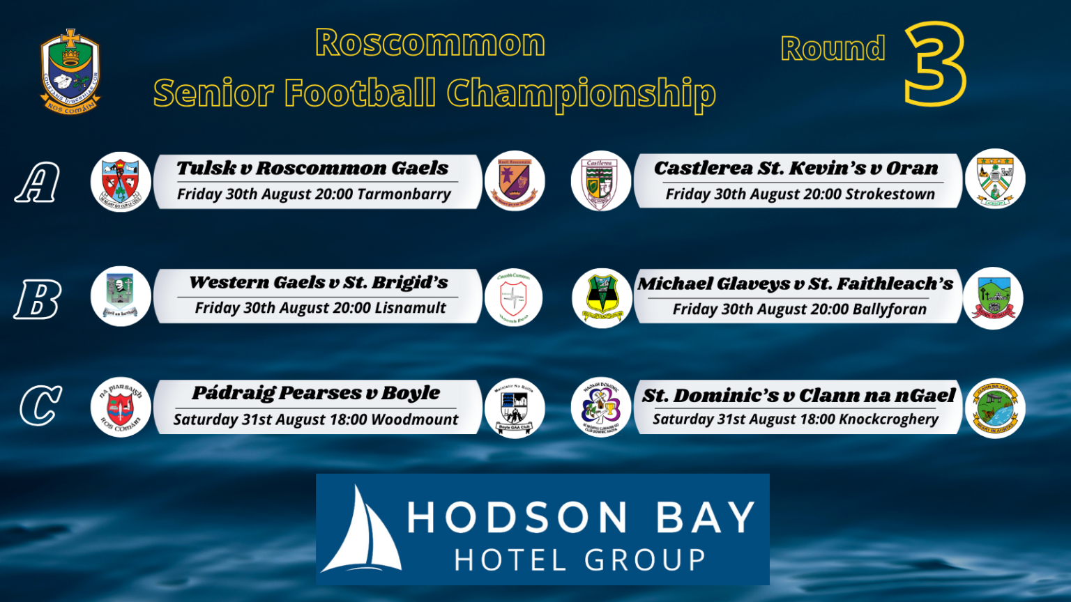 Team-sheets & Match Information - Round 3 - GAA Roscommon